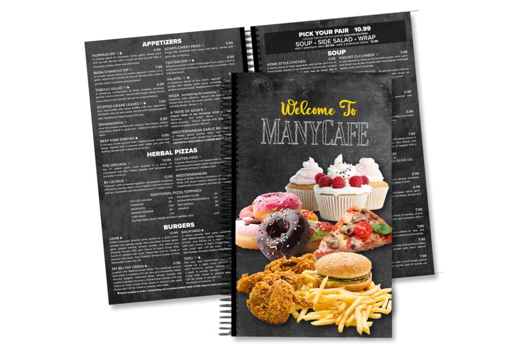 Spiral Bound Menus | Printing UK | Manyprint Special Print Services ...